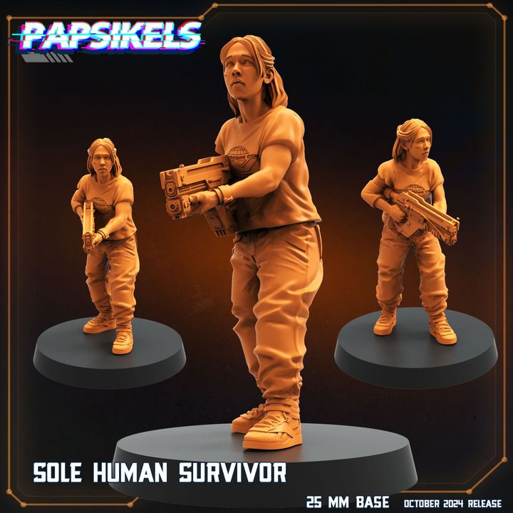 3D Printable SOLE HUMAN SURVIVOR by PAPSIKELS MINIATURES