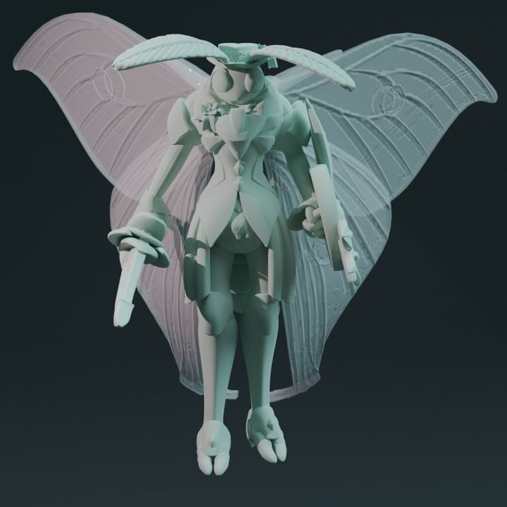 3D Printable Moon Moth Knight - Pre-supported by Roxioxx