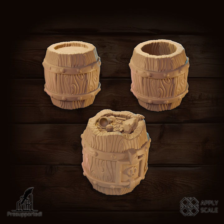 3D Printable Pirate ship, Inn, Tavern storage essentials - wooden ...