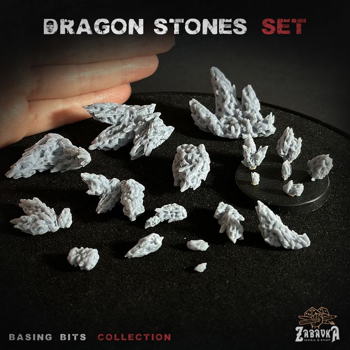 3D Printable Dragon Stones - Basing Bits by Zabavka Workshop