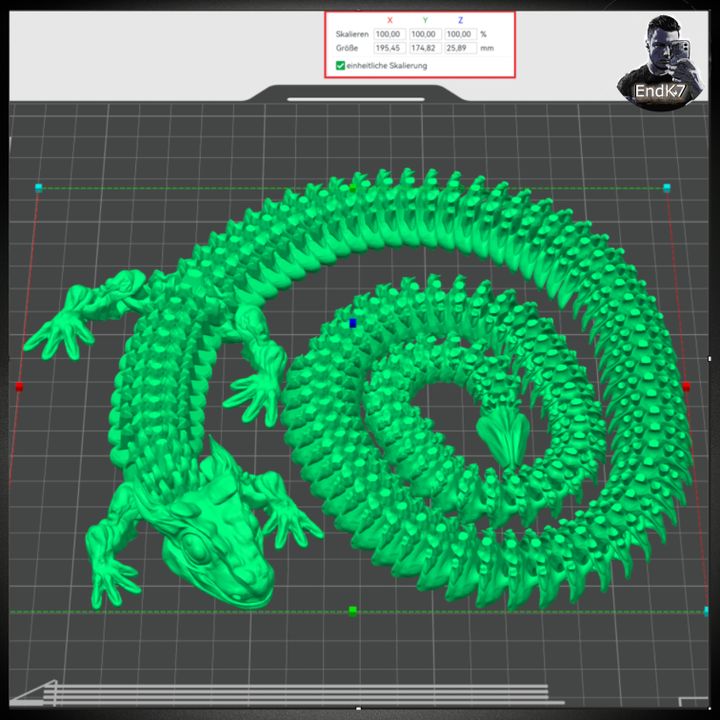 3D Printable Glorious Baby Dragon - Extra Long version by EndK7
