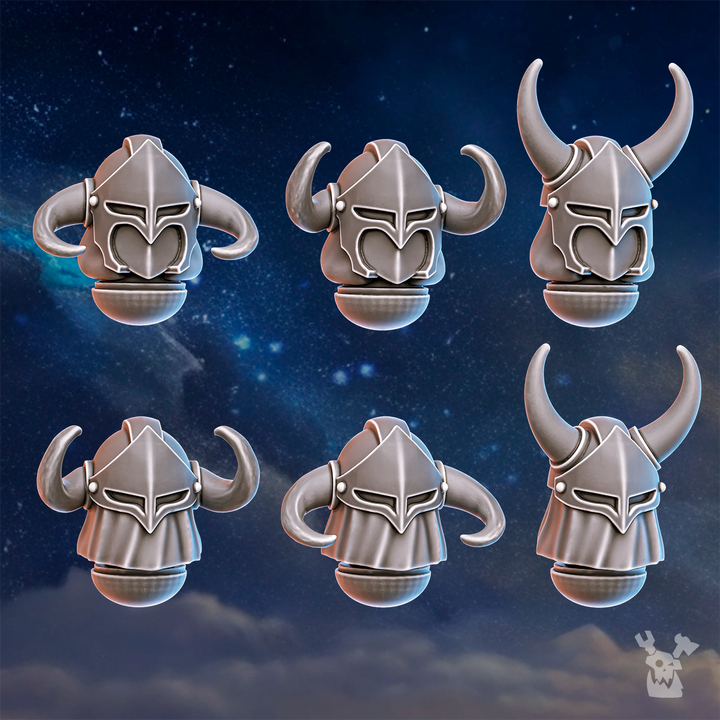 3D Printable Horned Helmets Set (Stormpride Sisters) by dakkadakka.store