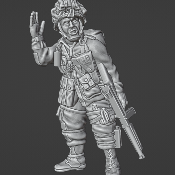 3D Printable WW2 28mm US PARATROOPER OFFICER/NCO ADVANCE SIGN (MODUL ...