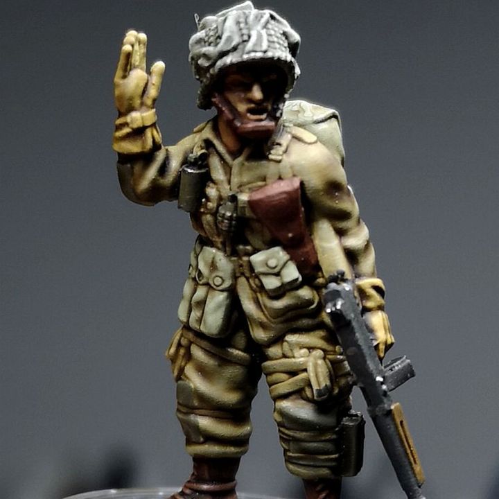 3D Printable WW2 28mm US PARATROOPER OFFICER/NCO ADVANCE SIGN (MODUL ...