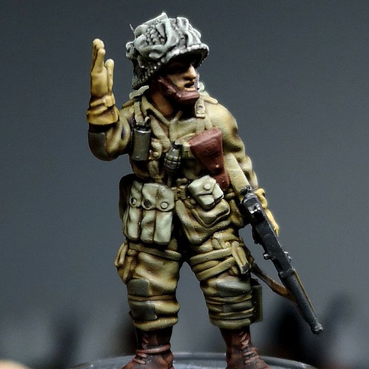 3D Printable WW2 28mm US PARATROOPER OFFICER/NCO ADVANCE SIGN (MODUL ...