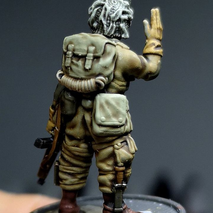 3D Printable WW2 28mm US PARATROOPER OFFICER/NCO ADVANCE SIGN (MODUL ...