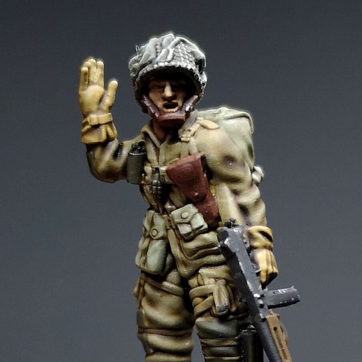 3D Printable WW2 28mm US PARATROOPER OFFICER/NCO ADVANCE SIGN (MODUL ...