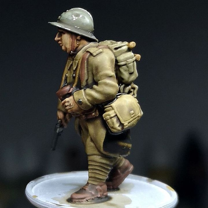 3D Printable WW2 28mm RESERVE FRENCH NCO by Colonel Muller