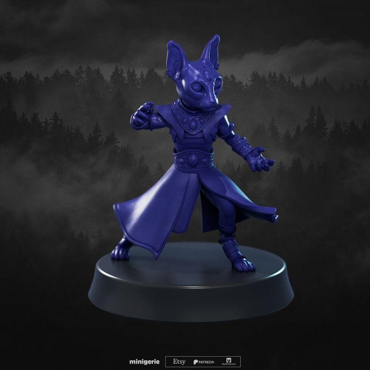 3D Printable Vil - Sphinx Tabaxi Warlock - DnD Miniature Bundle by ...