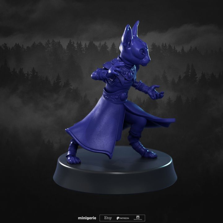 3D Printable Vil - Sphinx Tabaxi Warlock - DnD Miniature Bundle by ...