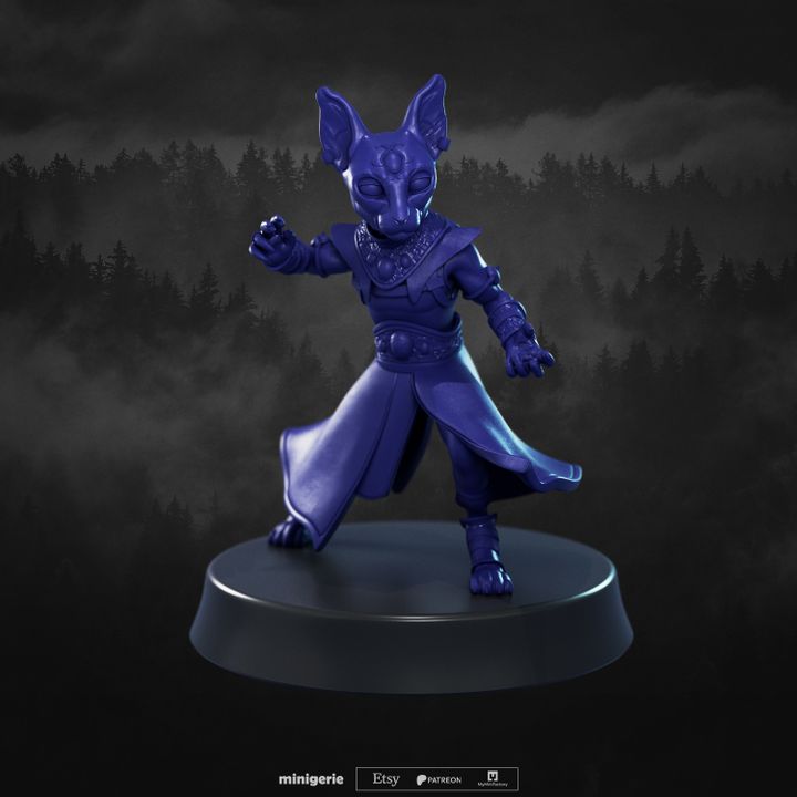 3D Printable Vil - Sphinx Tabaxi Warlock - DnD Miniature Bundle by ...