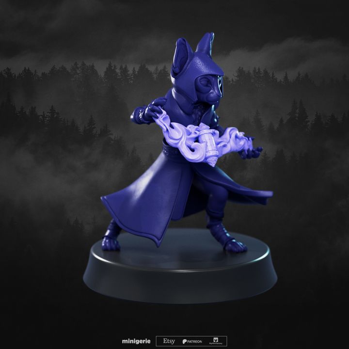 3D Printable Vil - Sphinx Tabaxi Warlock - DnD Miniature Bundle by ...
