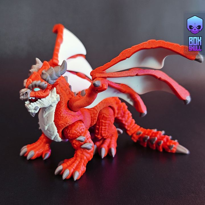 3D Printable ELEMENTAL DRAGON - CLASSIC - FLEXI - ARTICULATED by BOXSKULL