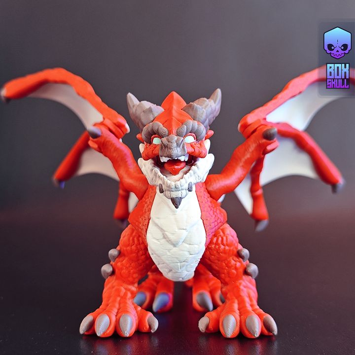 3D Printable ELEMENTAL DRAGON - CLASSIC - FLEXI - ARTICULATED by BOXSKULL