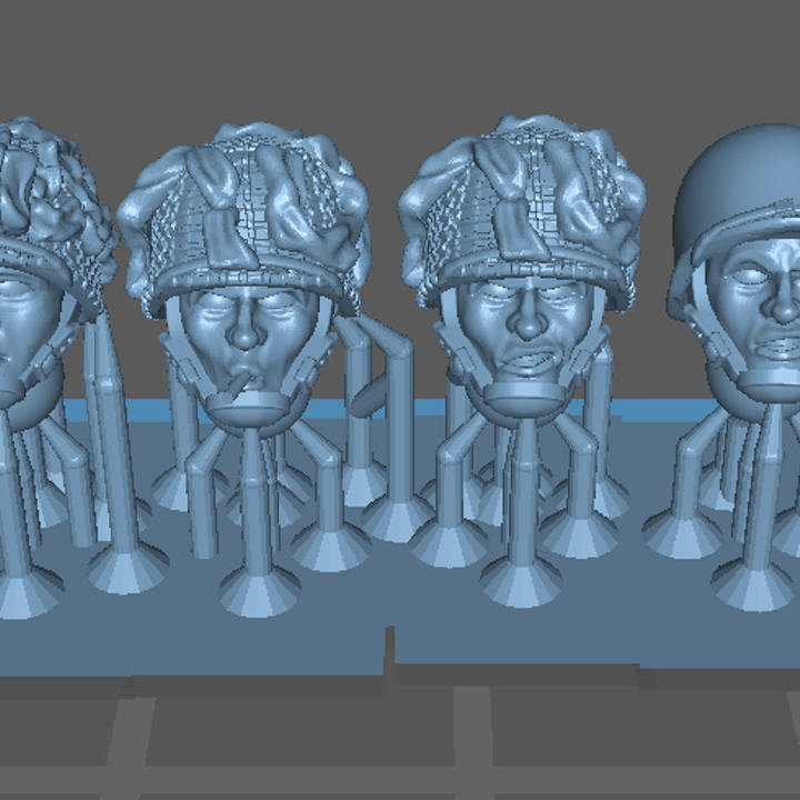 3D Printable WW2 28mm US AIRBORNE HEADS SET (X32) by Colonel Muller