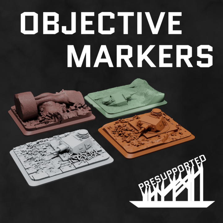 3D Printable 15mm WW2 Objective Markers - Perfect for Flames of War etc ...