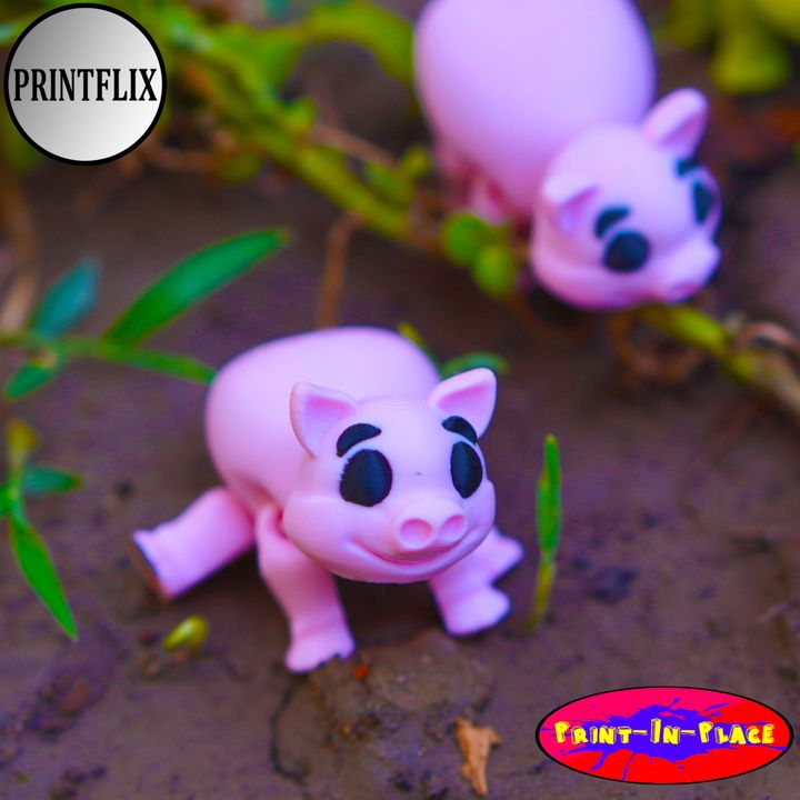 3D Printable CUTE FLEXI TINY PIG by Printflix