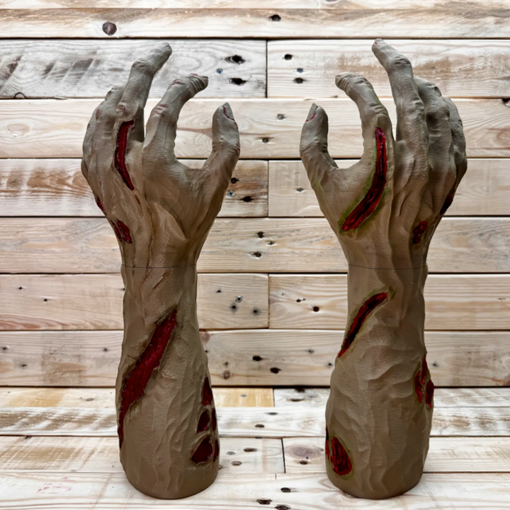 3D Printable Zombie Arms (with attachable garden stakes) by ENIQUE3D