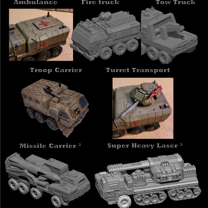 3D Printable B.E.A.R. Modular Vehicles - for 28mm wargames by Watcorp ...