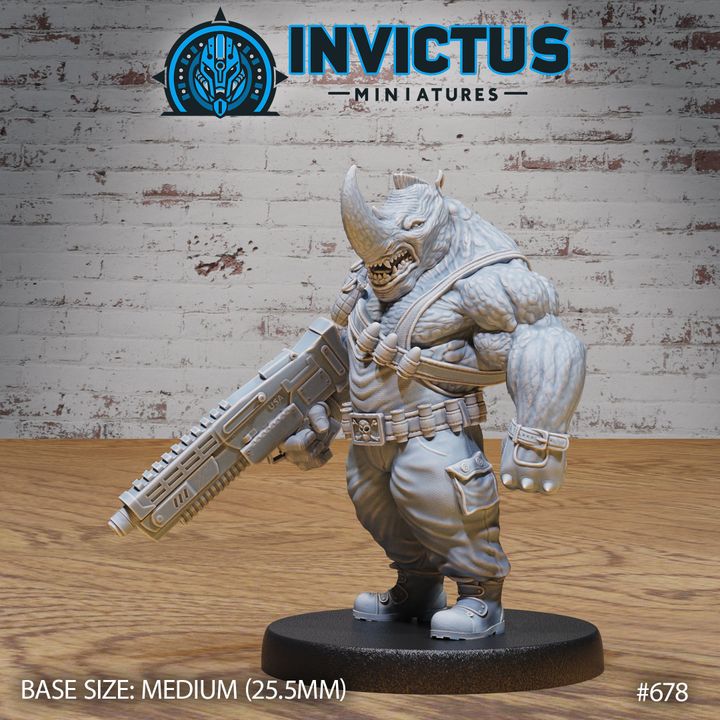 3D Printable Rhino Bandit / Rhinocero Space Thief / Star Battle Pirate ...
