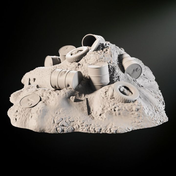 3D Printable Industrial Waste Pile by WargamesCo