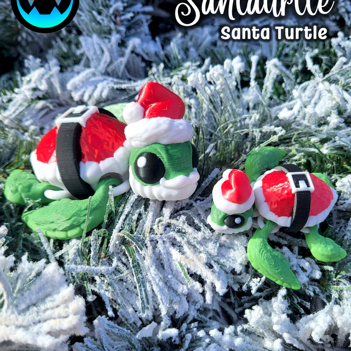3D Printable "Santaurtle" Santa Turtle by Cinderwing3D
