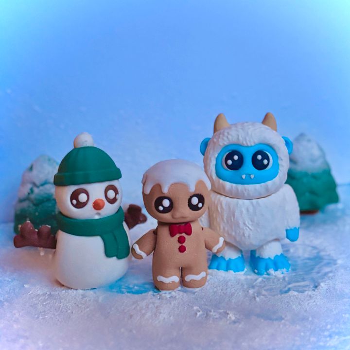 3D Printable Cozy Snowman Flexi - Two Expressions by SugarPaws3D
