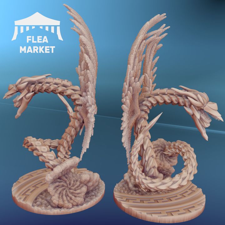 3D Printable Inevitable Couatl by Flea Market
