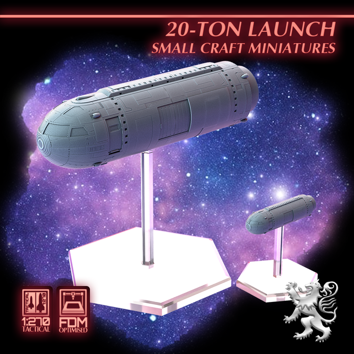 3D Printable 20-Ton Launch Traveller Miniatures by 2nd Dynasty