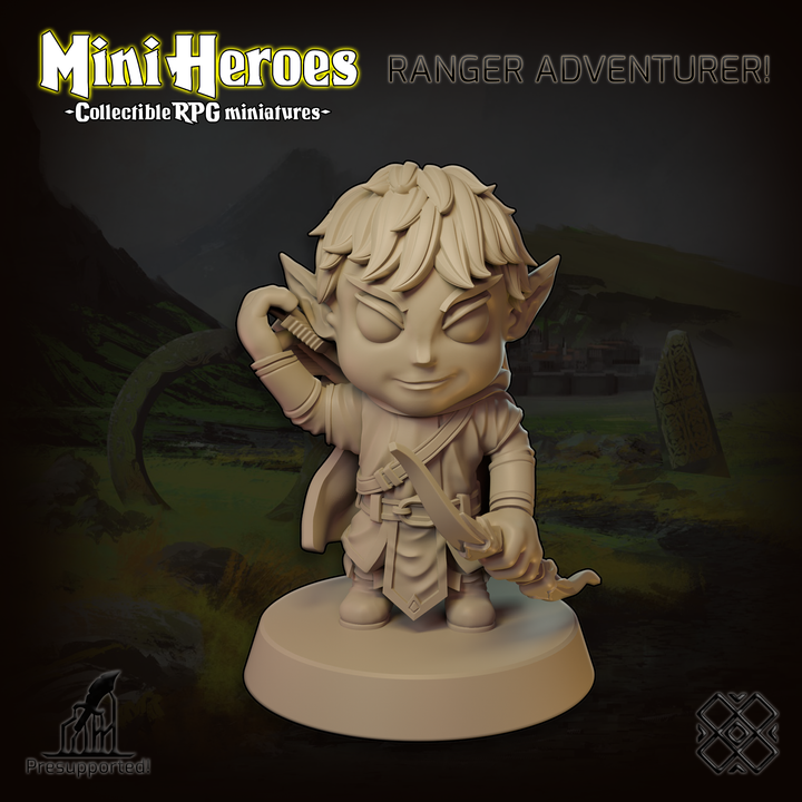 3D Printable Mini Heroes - Collectible RPG Miniatures (Ranger, Archer ...