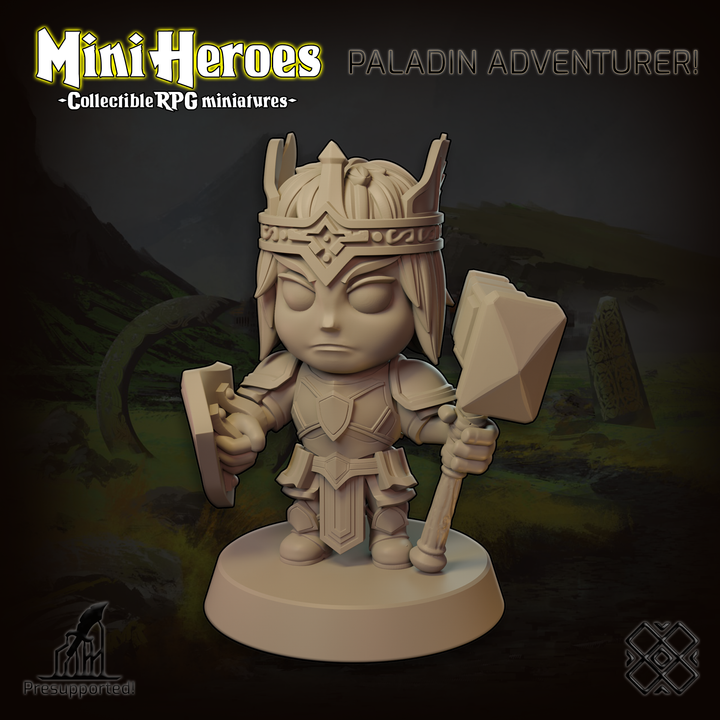 3D Printable Mini Heroes - Collectible RPG Miniatures (Paladin, Chibi ...