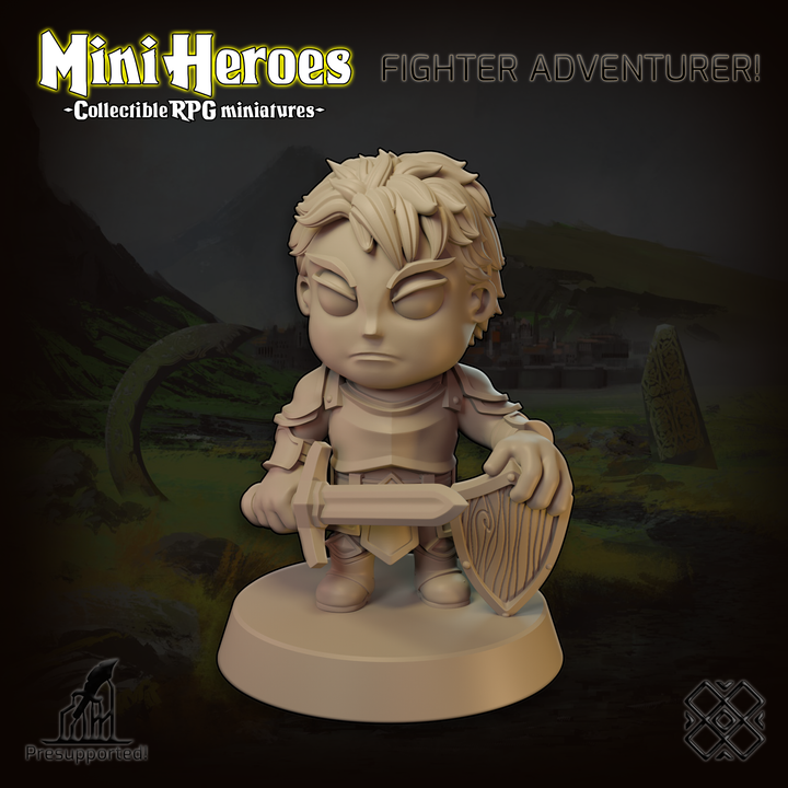 3D Printable Mini Heroes - Collectible RPG Miniatures (Fighter, Warrior ...
