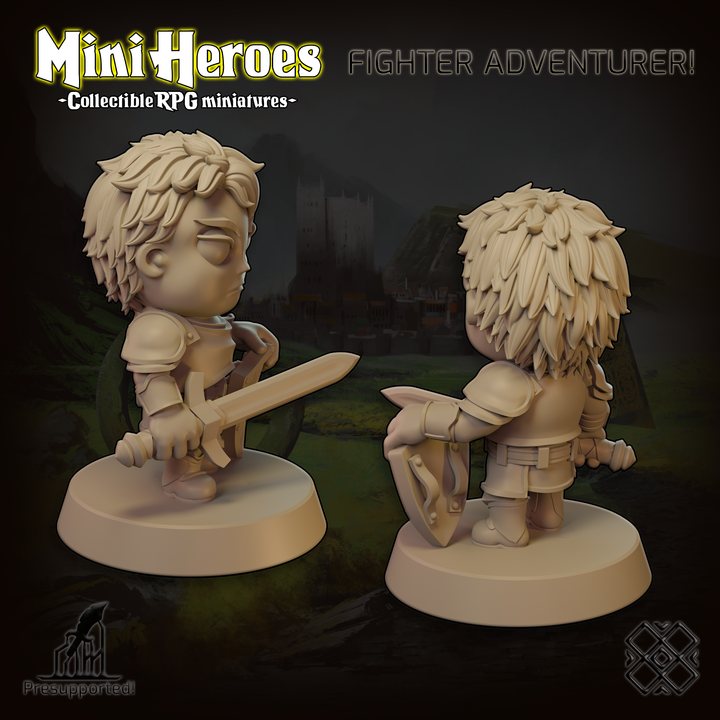 3D Printable Mini Heroes - Collectible RPG Miniatures (Fighter, Warrior ...