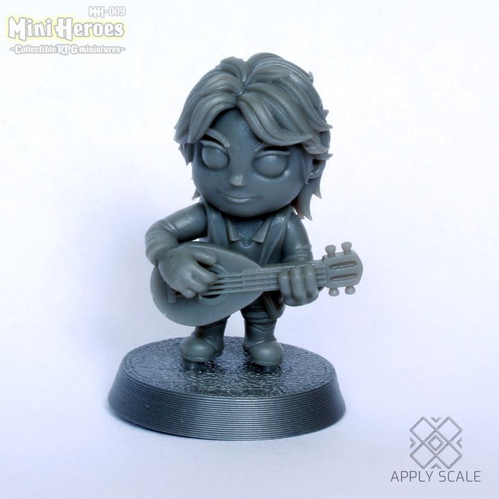 3D Printable Mini Heroes - Collectible RPG Miniatures (Bard, Chibi) by ...