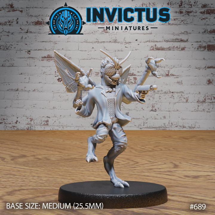 3D Printable Doctor Fly Shooting / Cyberpunk Humanoid Insect Hero ...