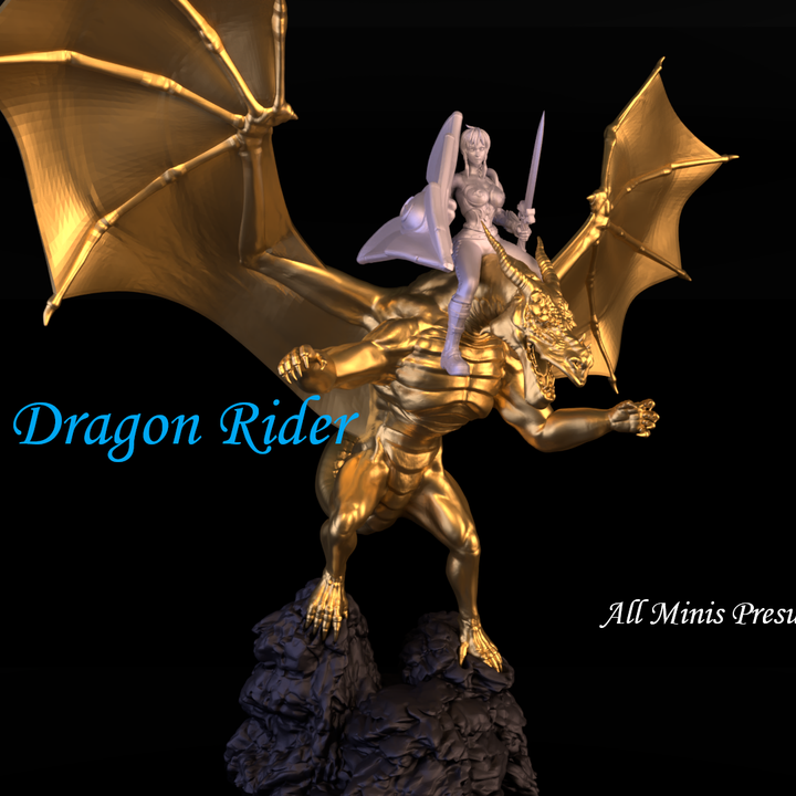 3D Printable Dragon Rider by The Miniature Underground