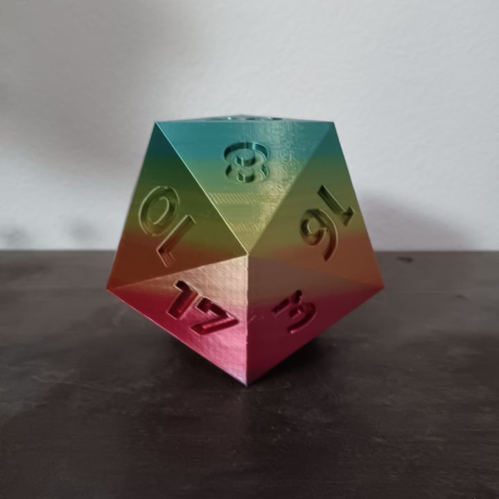 3D Printable oversized 20 sided dice by tim