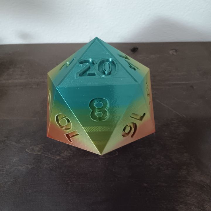 3D Printable oversized 20 sided dice by tim