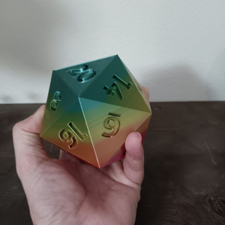 3D Printable oversized 20 sided dice by tim