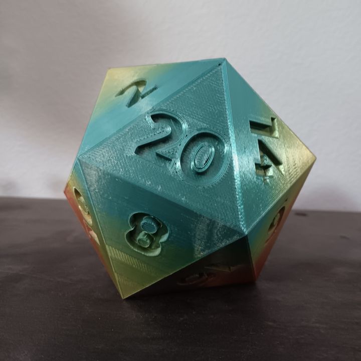 3D Printable oversized 20 sided dice by tim