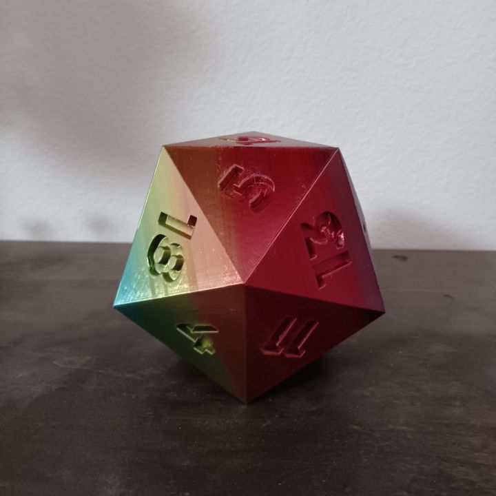 3D Printable oversized 20 sided dice by tim