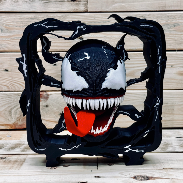 3D Printable Venom inspired framed bust by ENIQUE3D