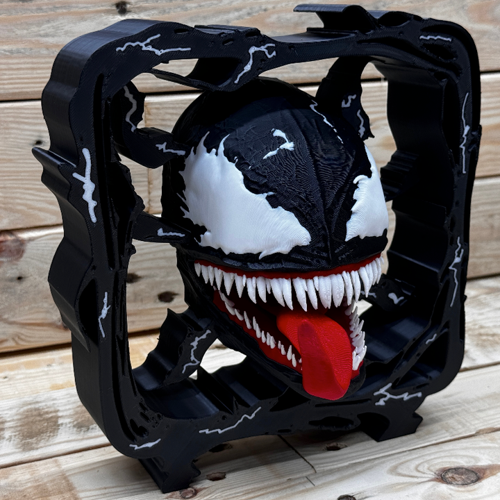 3D Printable Venom inspired framed bust by ENIQUE3D