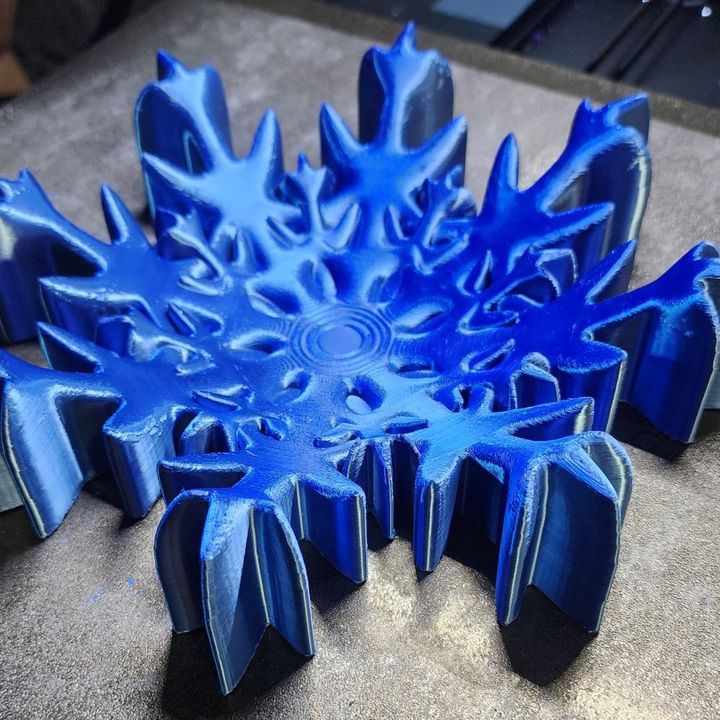 3D Print of Snowflake Key Bowl by smokeriderdon