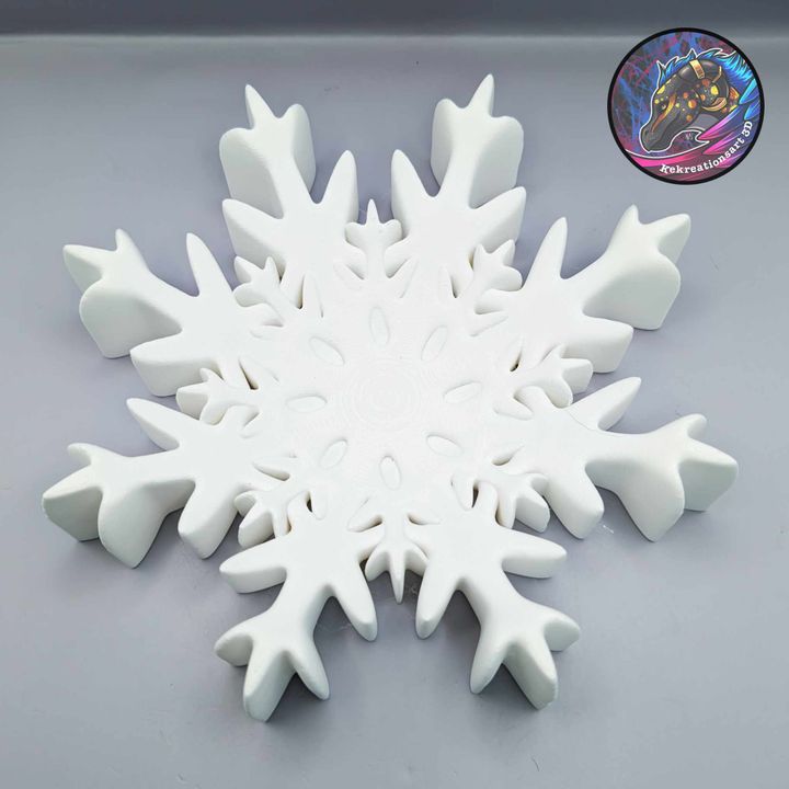 3D Printable Snowflake Key Bowl by Kirsten M