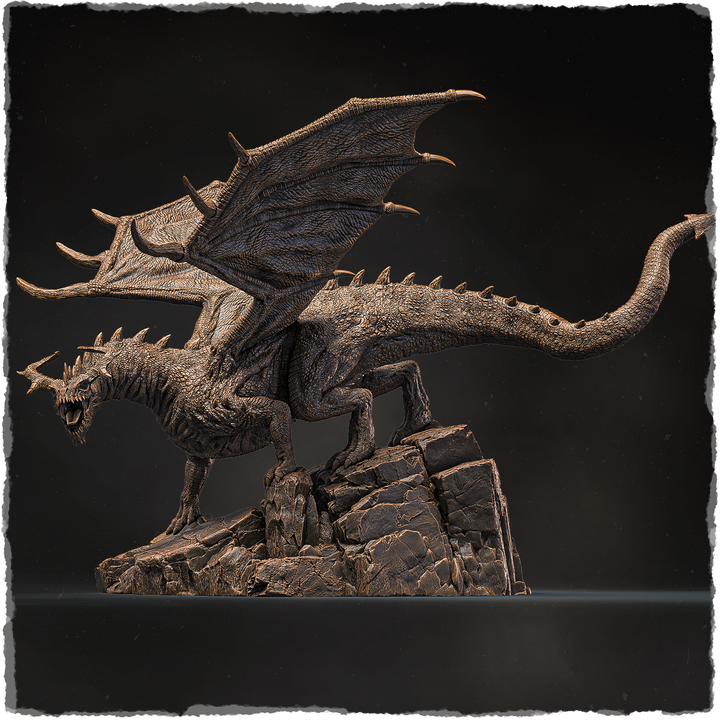 3D Printable South European Dragon (mouth open) by Evox Arts