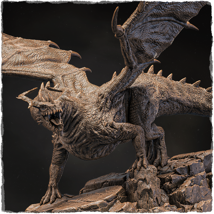 3D Printable South European Dragon (mouth open) by Evox Arts