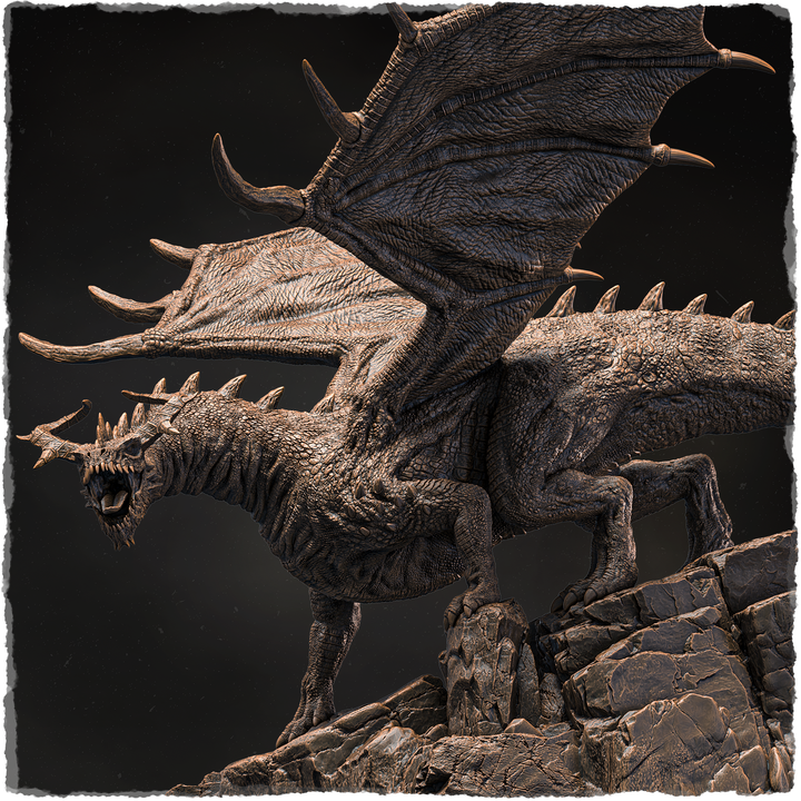 3D Printable South European Dragon (mouth open) by Evox Arts