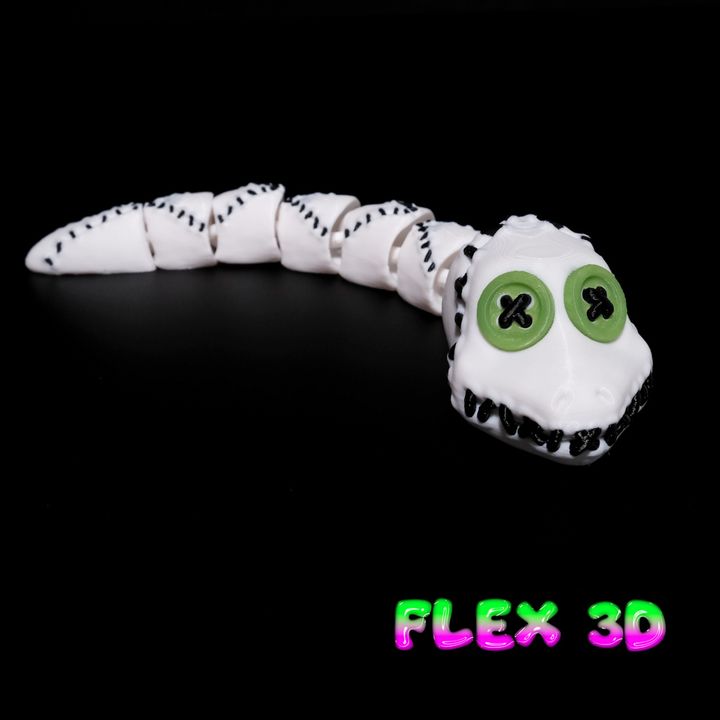 3D Printable Flex 3D Pumpkin Eggs and Stitch Snake by Flex 3D