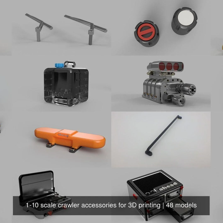 3D Printable 1/10 Scale RC Crawler Accessories Bundle by Ian Jim